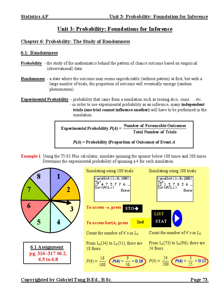 Unit 3 Probabilitity Notes (Answers) | PDF | Probability Distribution ...