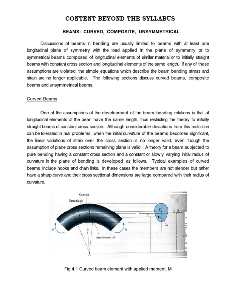 SOM Content Beyond Syllabus | PDF | Bending | Beam (Structure)