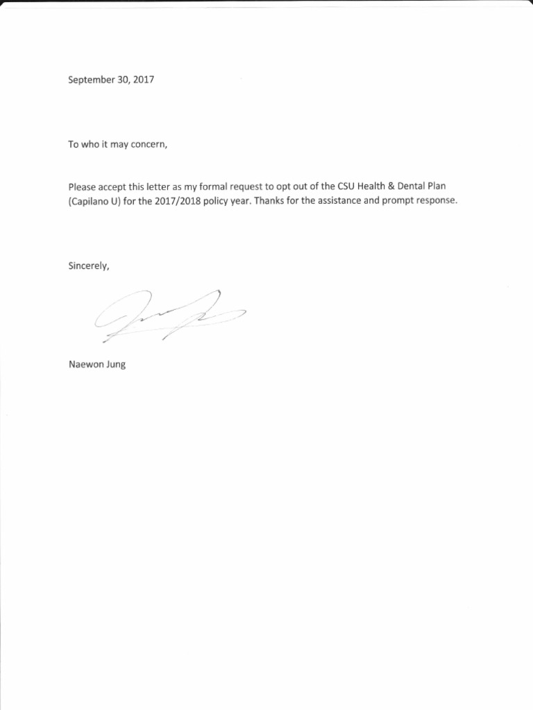 September 30,2AL7: Letter Formal To The & /20L8 The Prompt | PDF