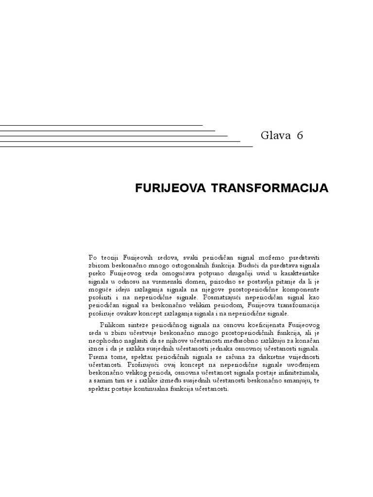 09 Glava 6 Furijeova Transformacija PDF | PDF