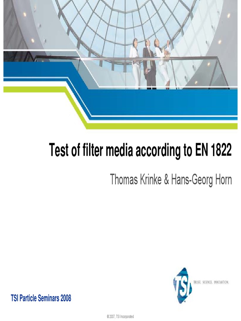 Test of Filter Media According To en 1822 | PDF | Aerosol | Chemistry