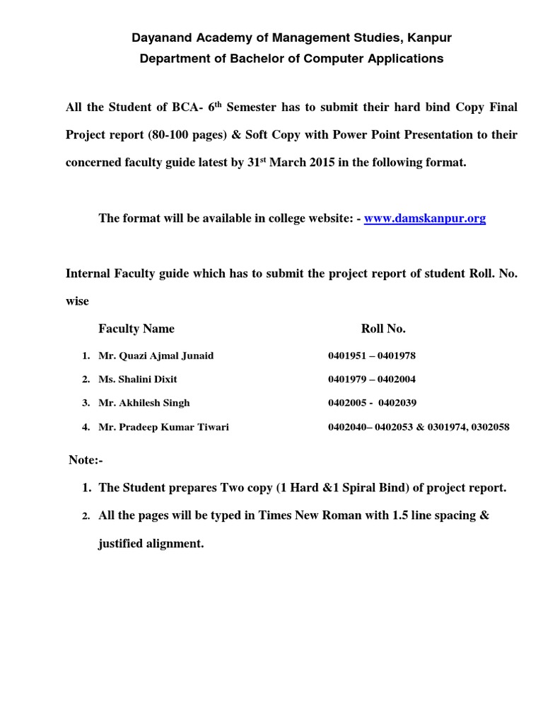 Projectguideline BCA | PDF | Software Engineering | Information ...