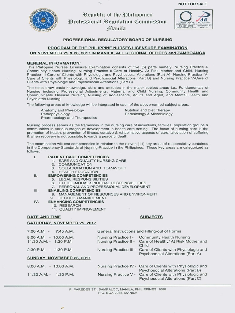 Nle Board Exam November 2017 | PDF