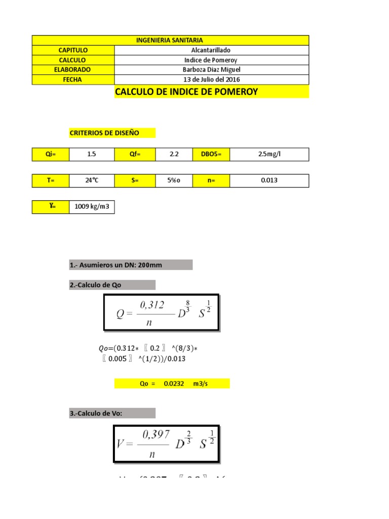 Calculo Del Indice de Pomeroy | PDF