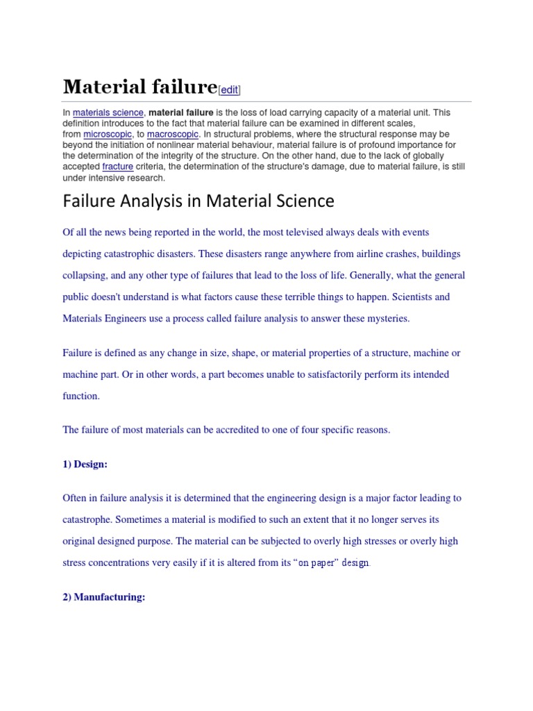 Understanding Material Failure Analysis | PDF | Fracture | Creep ...