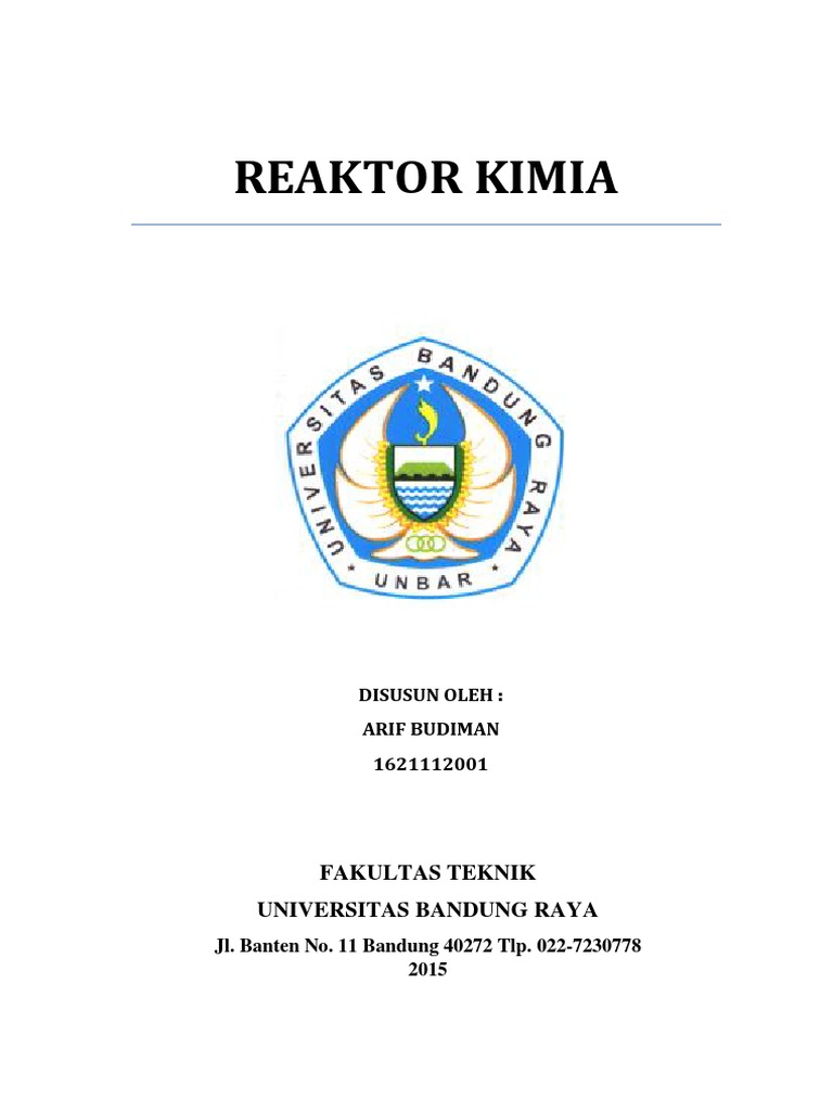 Jenis dan Definisi Reaktor Kimia | PDF | Teknologi & Rekayasa