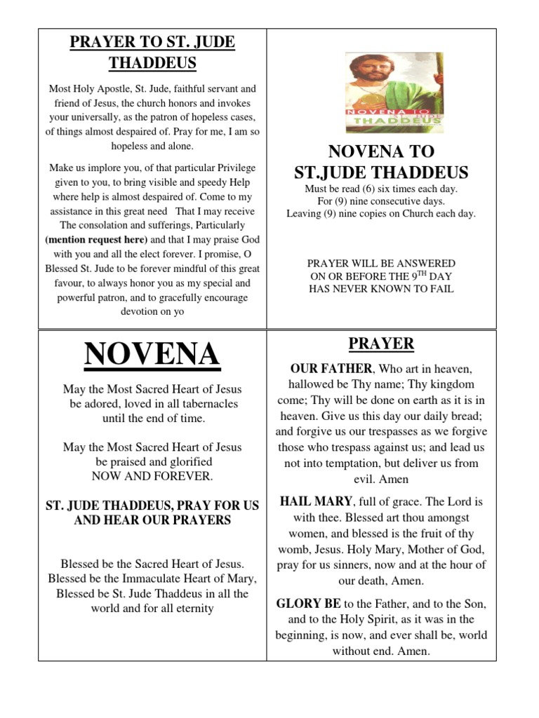 St. Jude | PDF | Prayer | Religious Behaviour And Experience