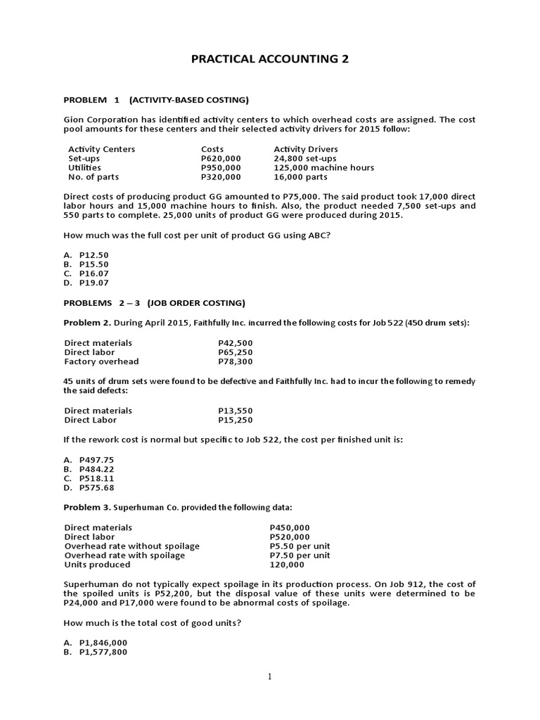 Practical Accounting Problem 2 | Equity (Finance) | Futures Contract