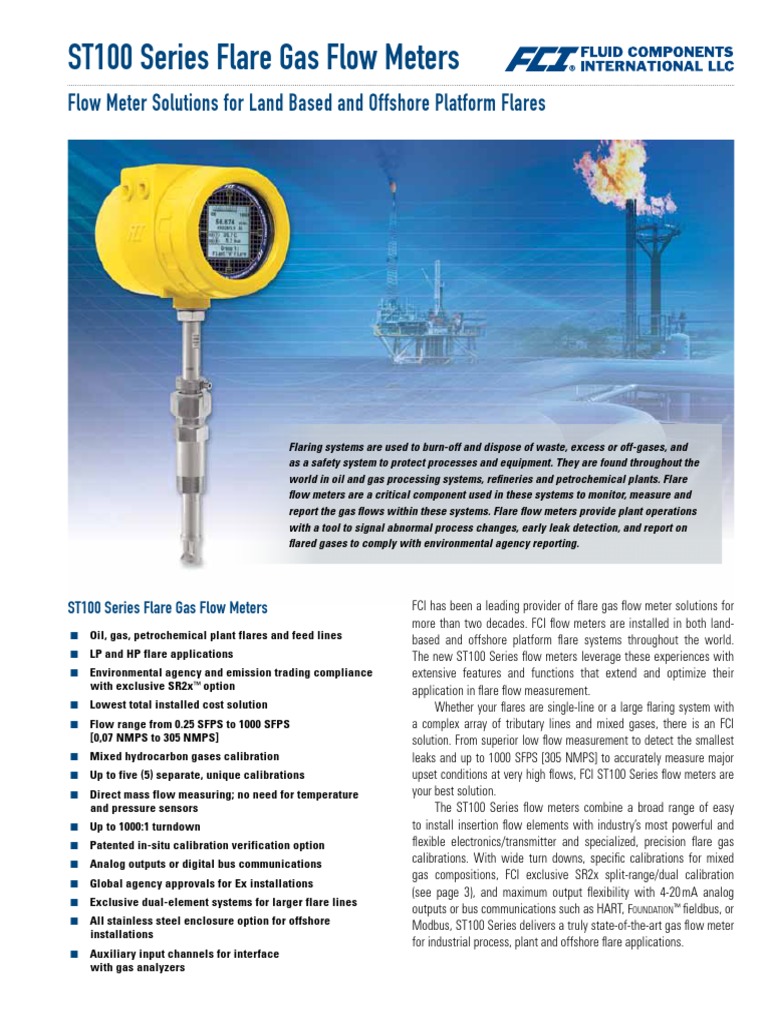 Flare Gas ST100 Series Guide Rev - PDF | PDF | Flow Measurement ...