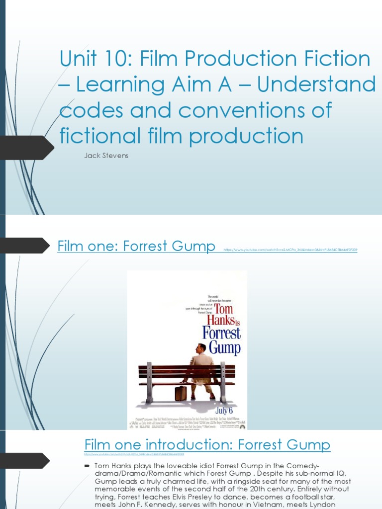 Unit 10: Film Production Fiction - Learning Aim A - Understand Codes ...