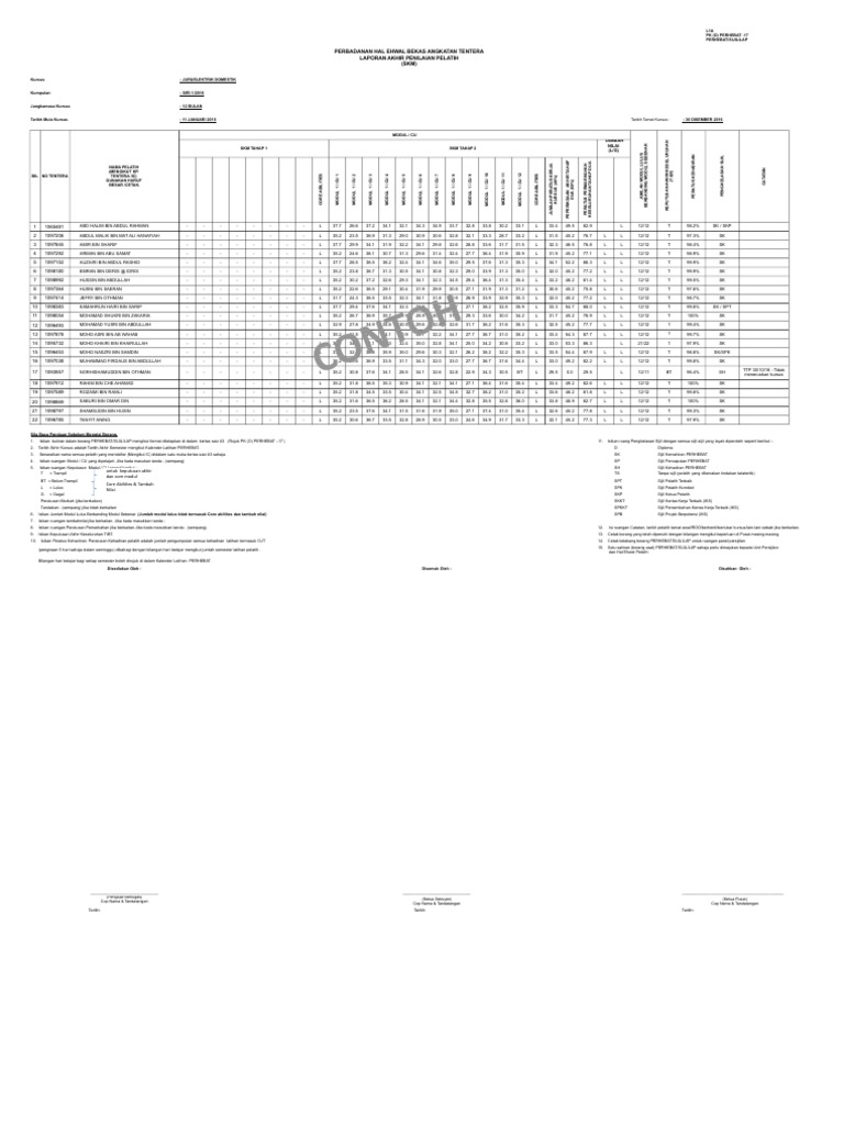 L1a Lap (Contoh Pengisian SKM) | PDF