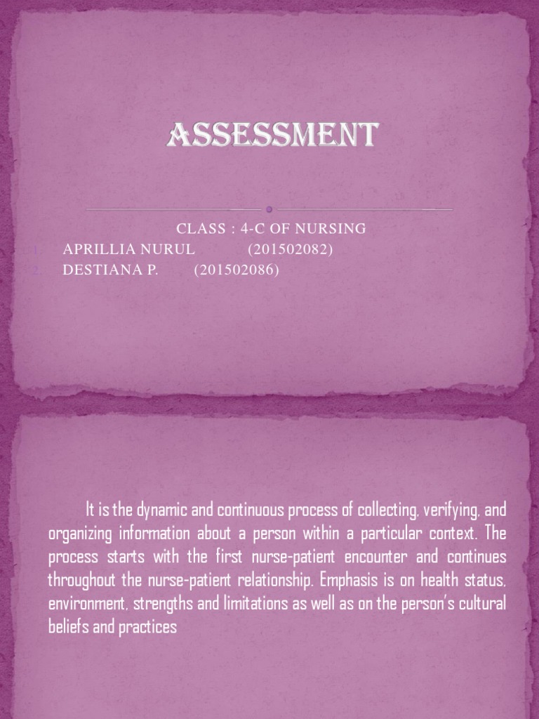 Class: 4-C of Nursing Aprillia Nurul (201502082) Destiana P. (201502086 ...