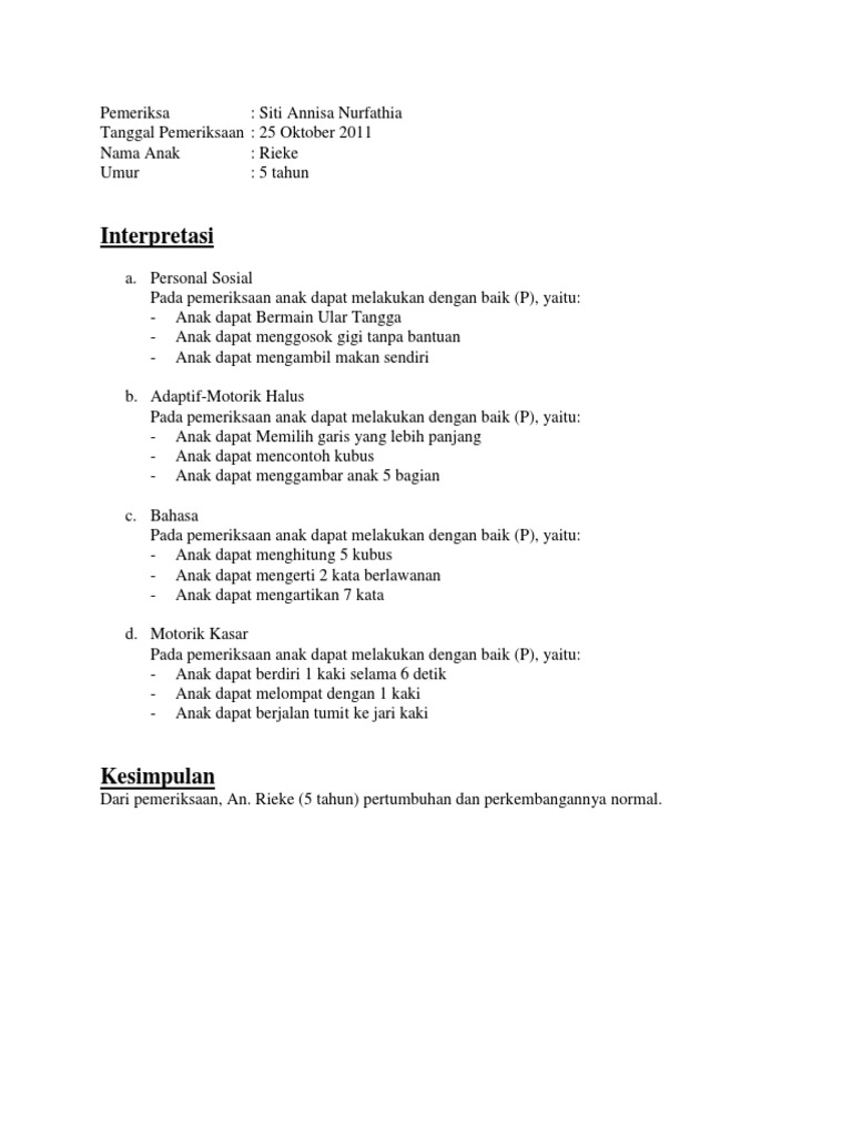 Interpretasi Denver | PDF