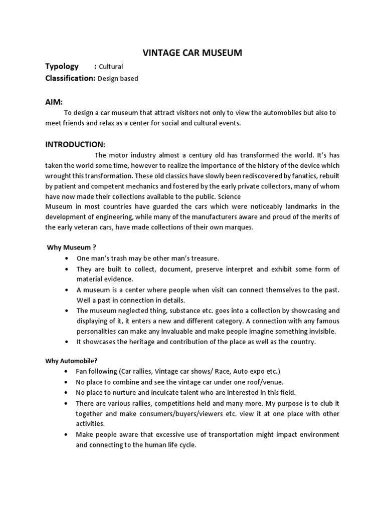 Automobile Museum | PDF | Museum | Car