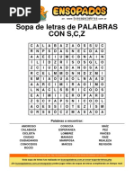 Dictado de palabras con C, S y Z | PDF | Poesía