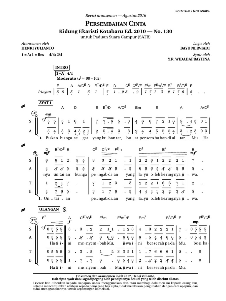 Persembahan Cinta (SATB) PDF | PDF