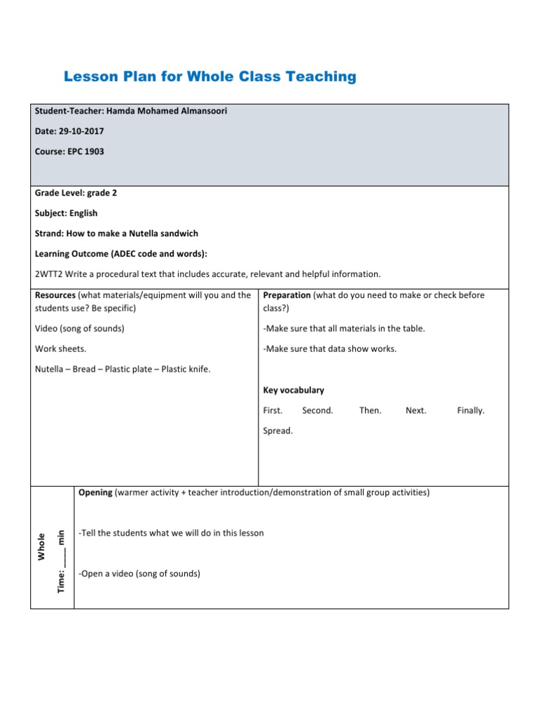 Lesson Plan 1 | PDF | Sharing | Lesson Plan