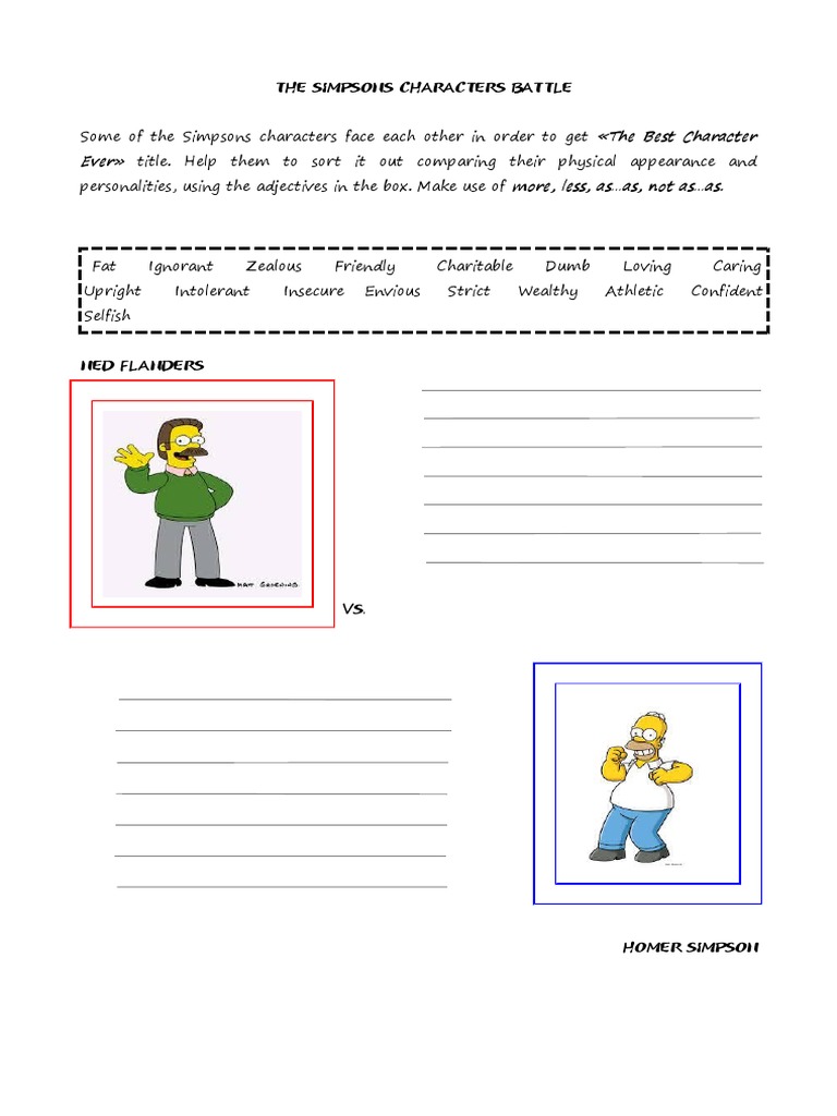 The Simpsons Adjectives | PDF