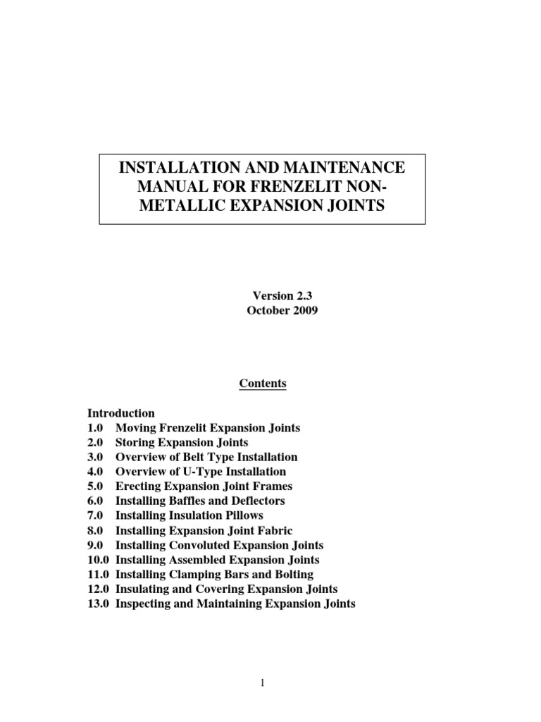 Frenzelit Installation and Maintenance Manual v.2.3 | PDF | Duct (Flow ...