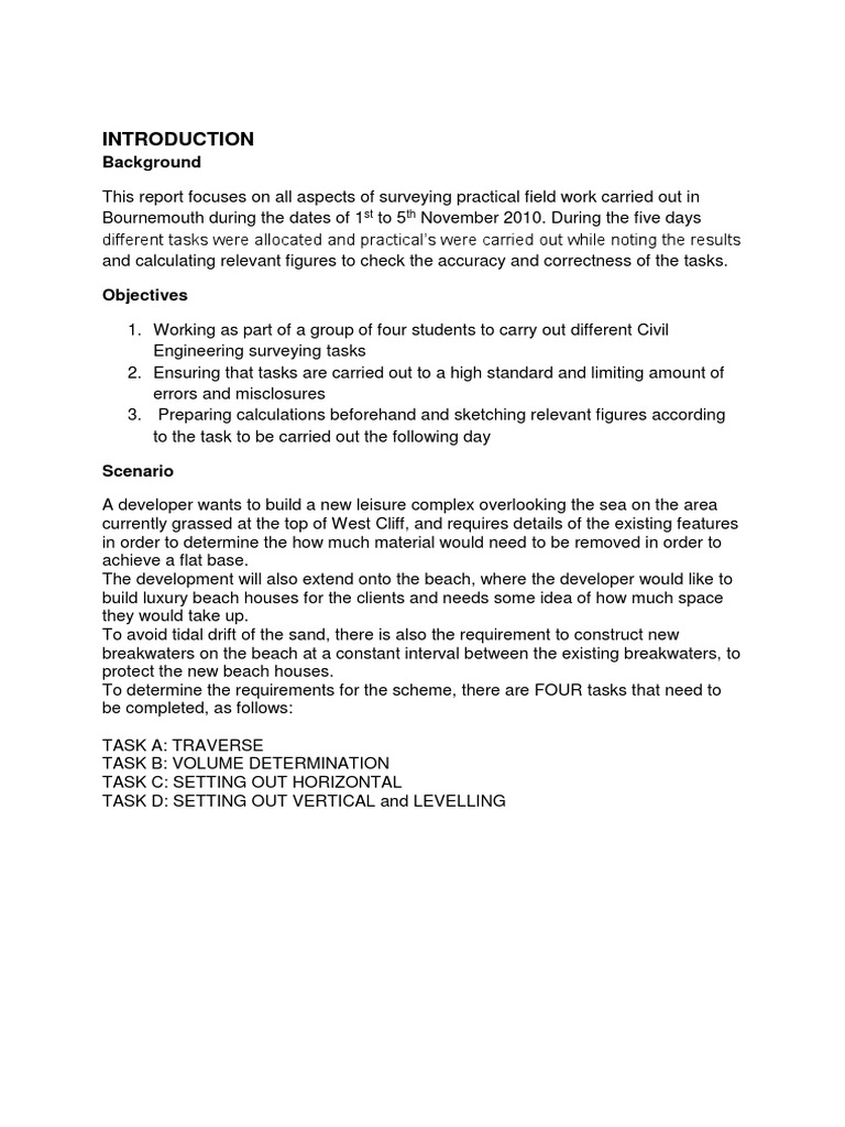 Engineering Surveying Field Scheme Report | PDF | Surveying | Teaching ...
