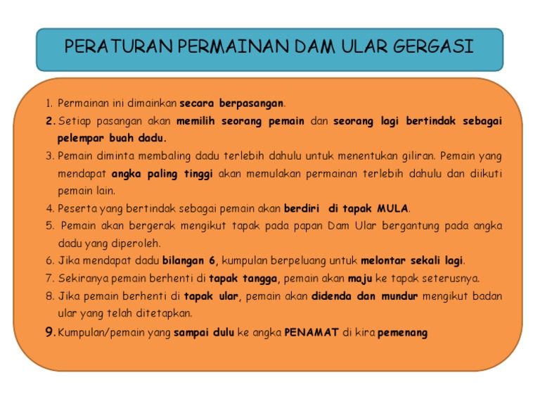 Peraturan Permainan Dam Ular Gergasi | PDF | Olahraga & Rekreasi