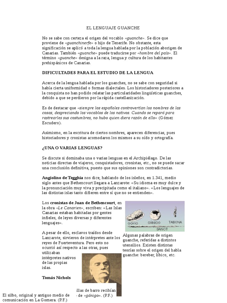 Lenguaje Guanche | PDF | Islas Canarias | Idiomas