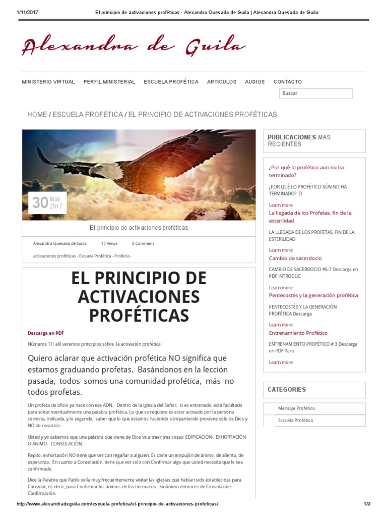 El Principio de Activaciones Proféticas - Alexandra Quesada de Guila - Alexandra Quesada de ...
