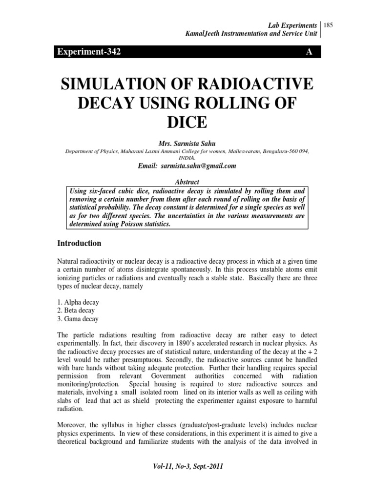 Simulation of Radio Active Decay | PDF | Radioactive Decay ...