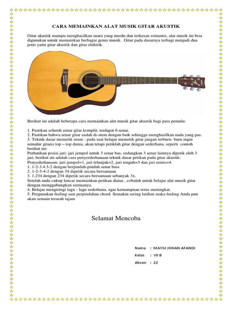 Cara Main Gitar Akustik untuk Pemula | PDF