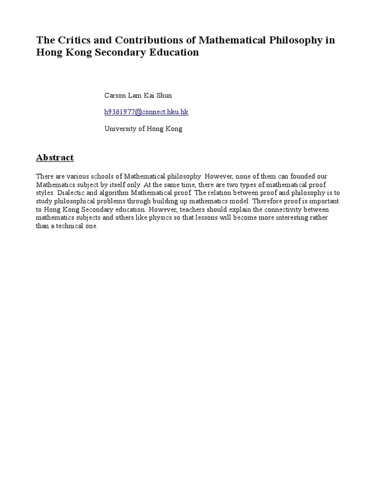 The Critics and Contributions of Mathema PDF | PDF | Teaching ...