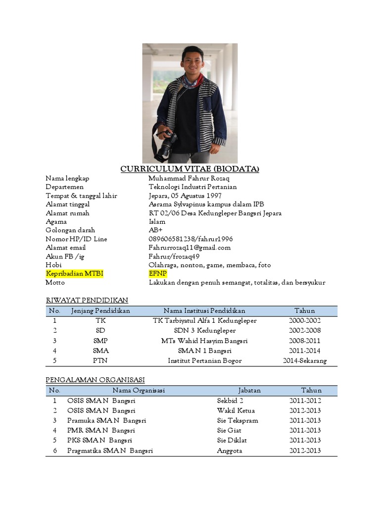Contoh CV FAHRUR | PDF