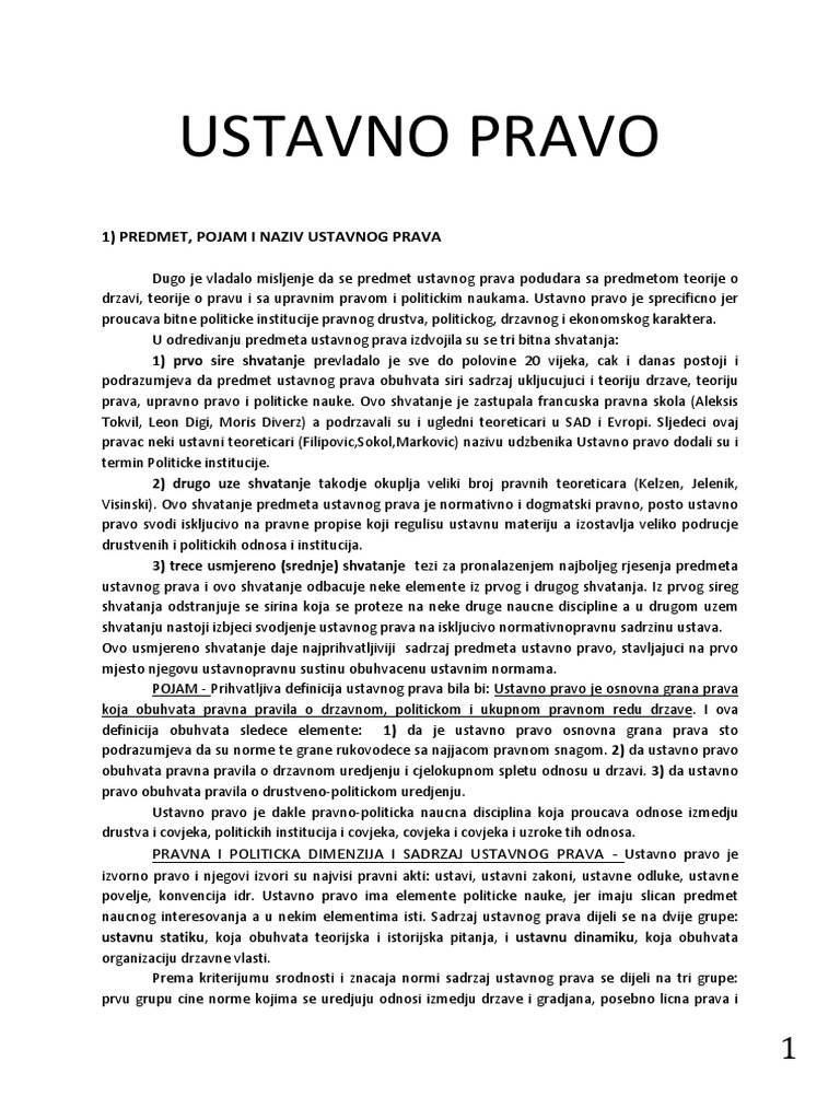 Skripta Ustavno Pravo | PDF