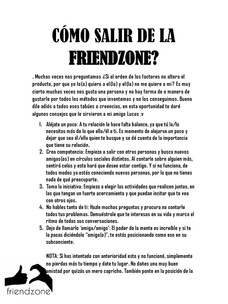 Consejos para salir de la friendzone | PDF | Science | Ciencia filosófica