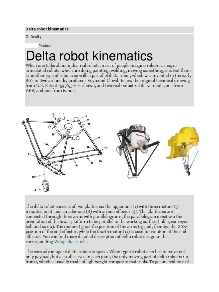 Delta Robot Kinematics | Euclidean Geometry | Robotics