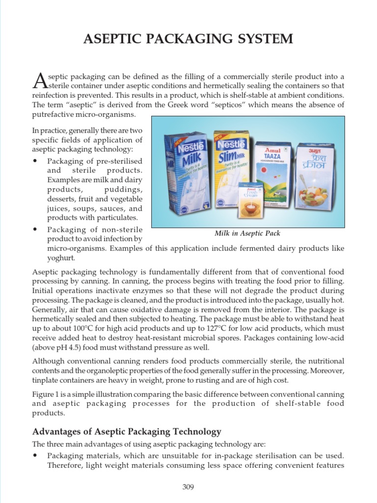 Aseptic Packaging System: Milk in Aseptic Pack | PDF | Sterilization ...