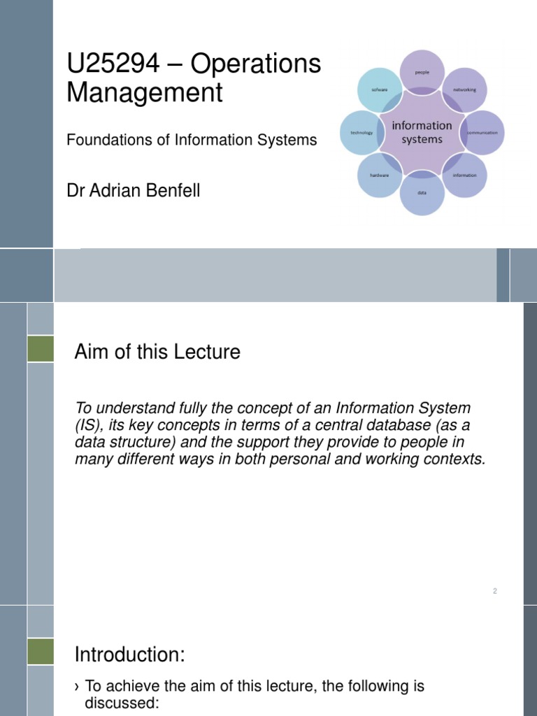IS1 - Foundations of Information Systems | PDF | Information System ...