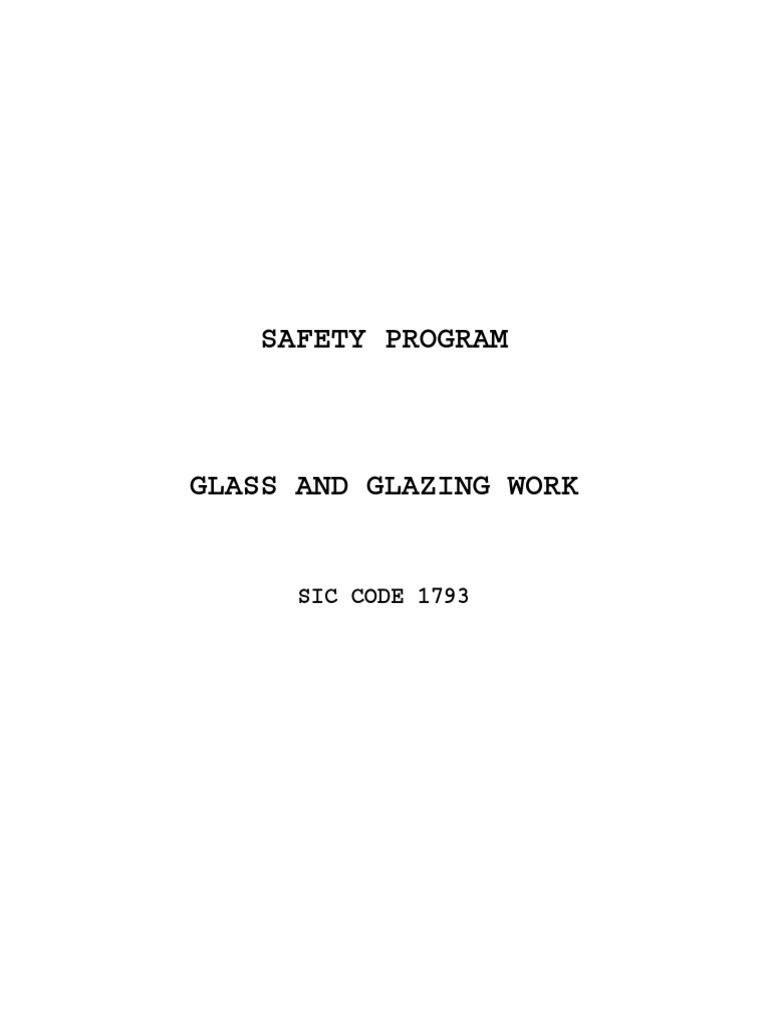 Glass & Glazing Work | PDF | Occupational Safety And Health | Safety