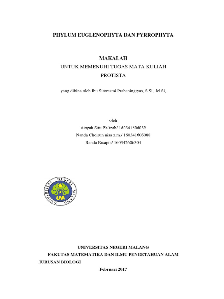 Euglenophyta dan Pyrrophyta | PDF