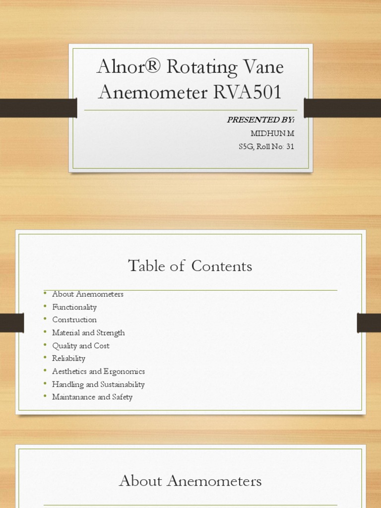 Alnor® Rotating Vane Anemometer RVA501 | PDF | Hvac | Accuracy And ...