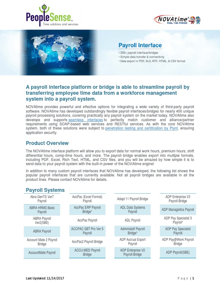 NovaTime Payroll Interface | PDF