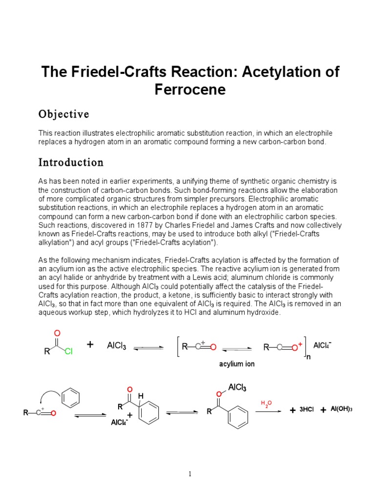 Friedel-Crafts Acylation of Ferrocene | PDF | Thin Layer Chromatography ...