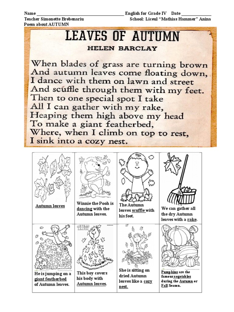 Grade 4 Autumn Poem | PDF