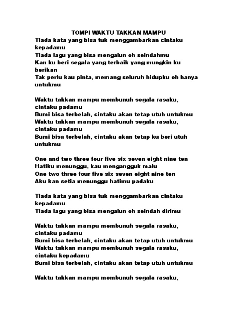 Lirik Lagu | PDF | Musik Populer | Rekreasi
