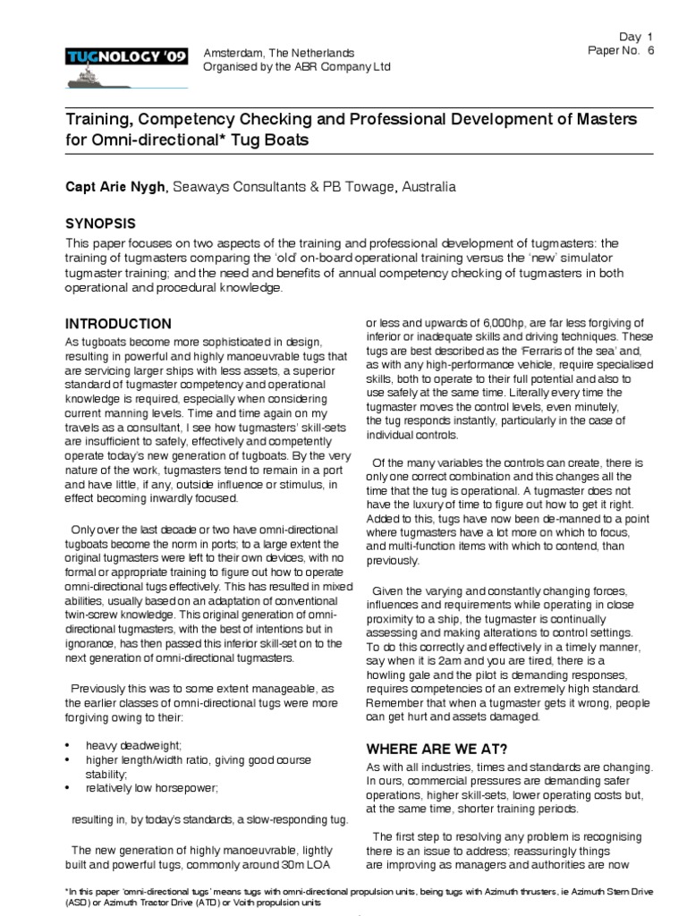 Tug Master Training | PDF | Tugboat | Simulation