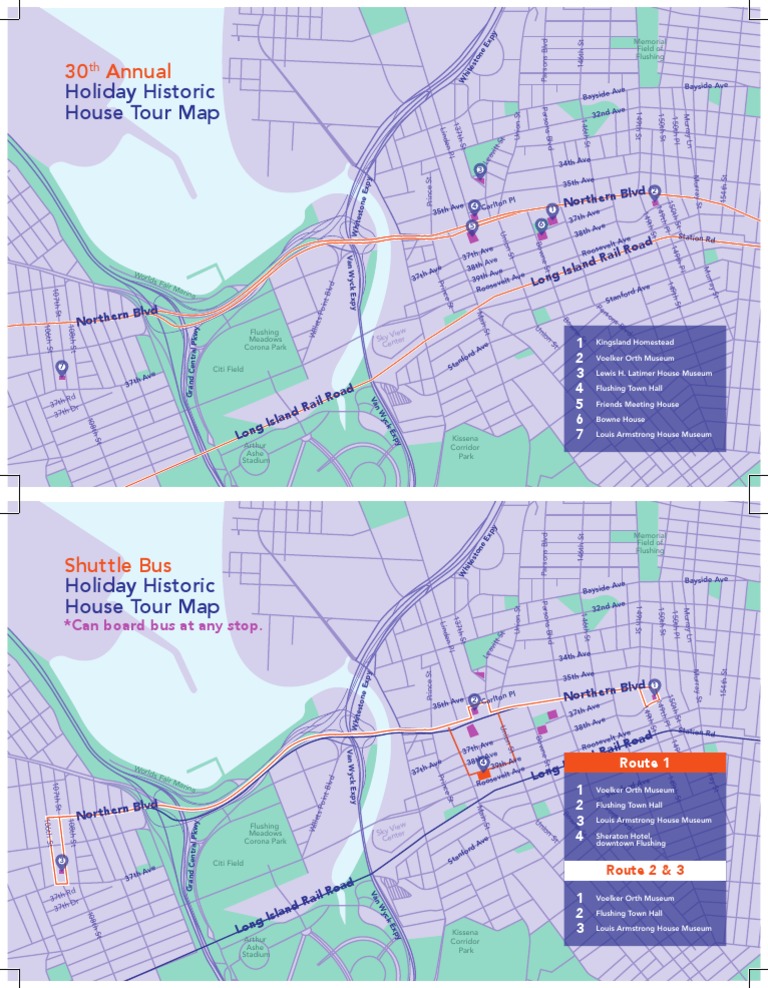 Queens Historical Society Holiday Historic House Tour Map & Shuttle | PDF
