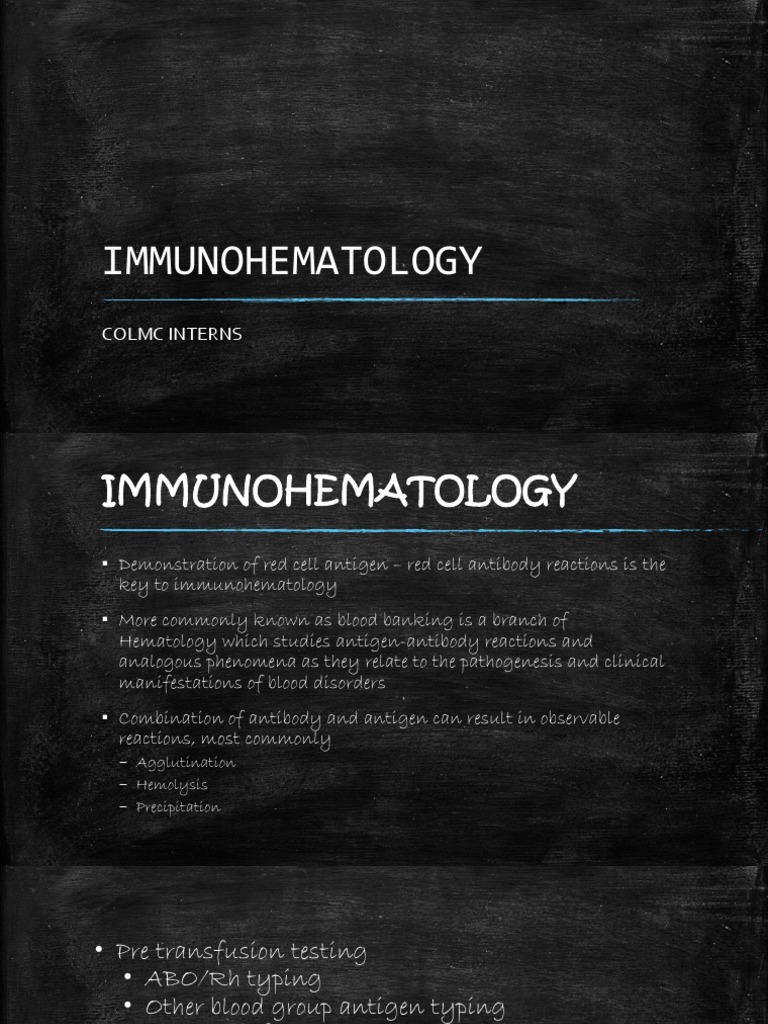 IMMUNOHEMATOLOGY | PDF | Blood Type | Immune System