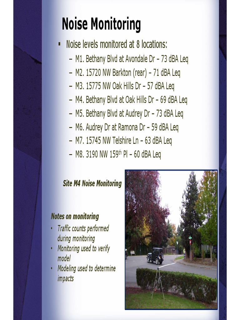 Noise Levels and Sound Wall Impact Analysis | PDF | Noise | Transport ...