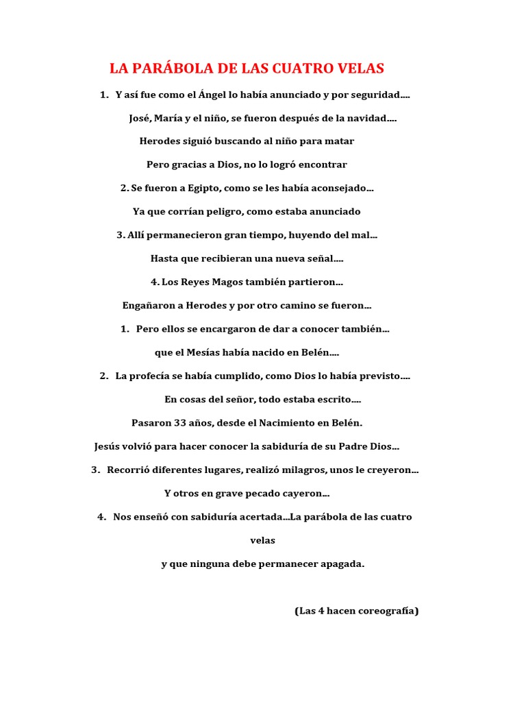 La Parábola de Las Cuatro Velas | PDF | Fe | Amor