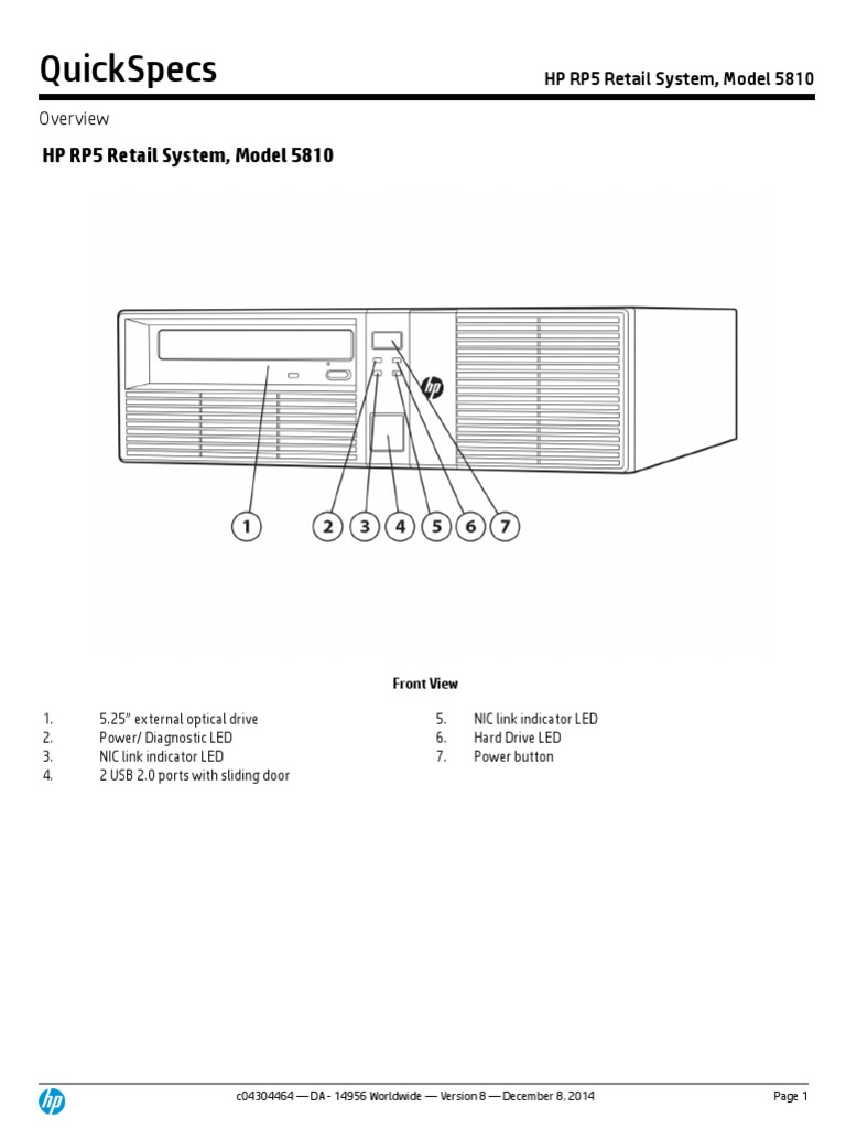 RP 5810 | PDF | Solid State Drive | Bios
