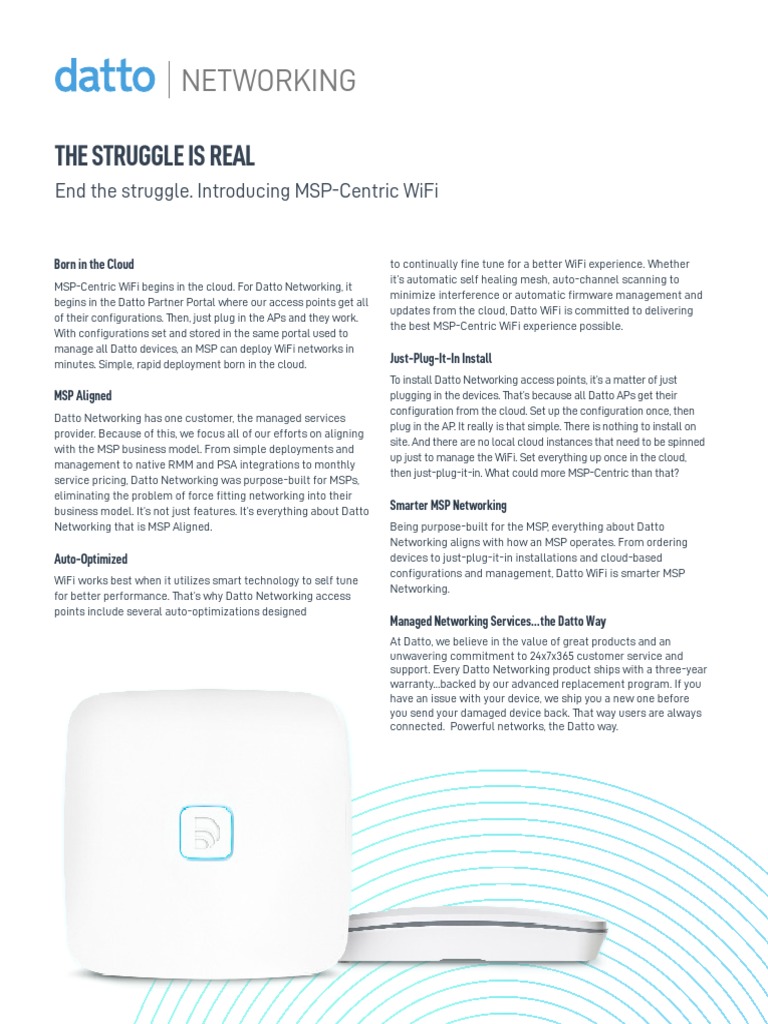 Datto Networking WiFi Datasheet | Ieee 802.11 | Cloud Computing